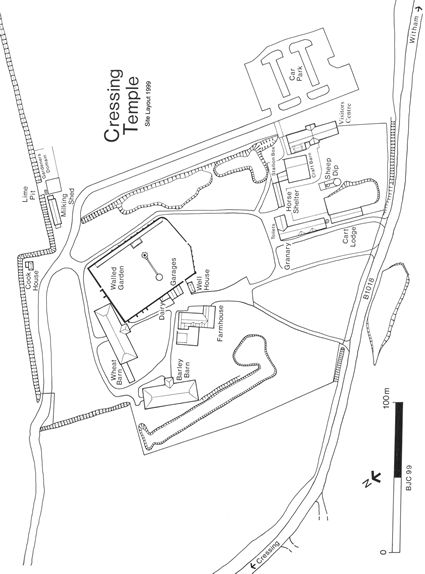 Dowsing Archaeological Features - Cressing Temple Site Plan.